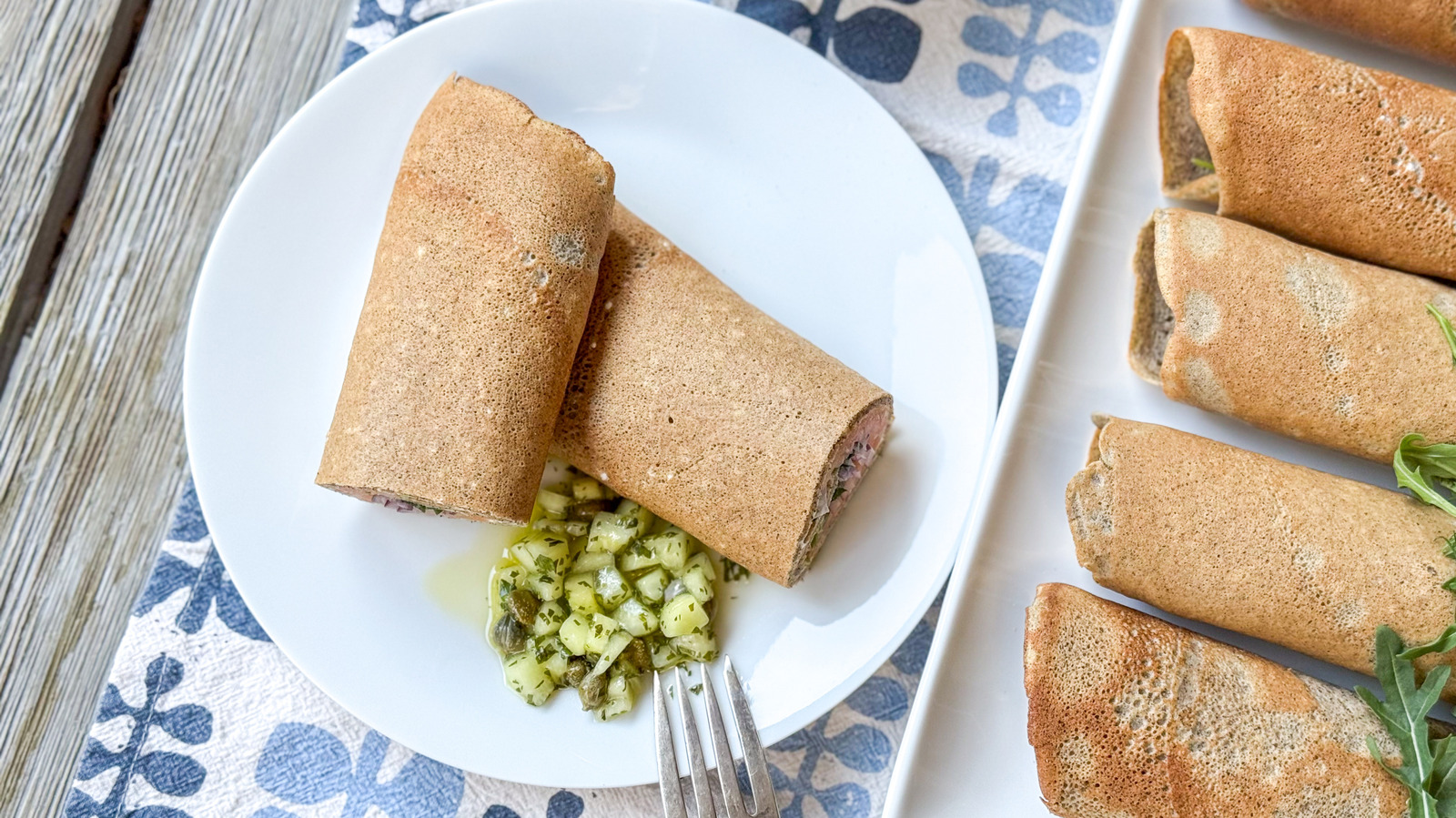 Buckwheat Crepes With Salmon And Homemade Creme Fraiche Recipe