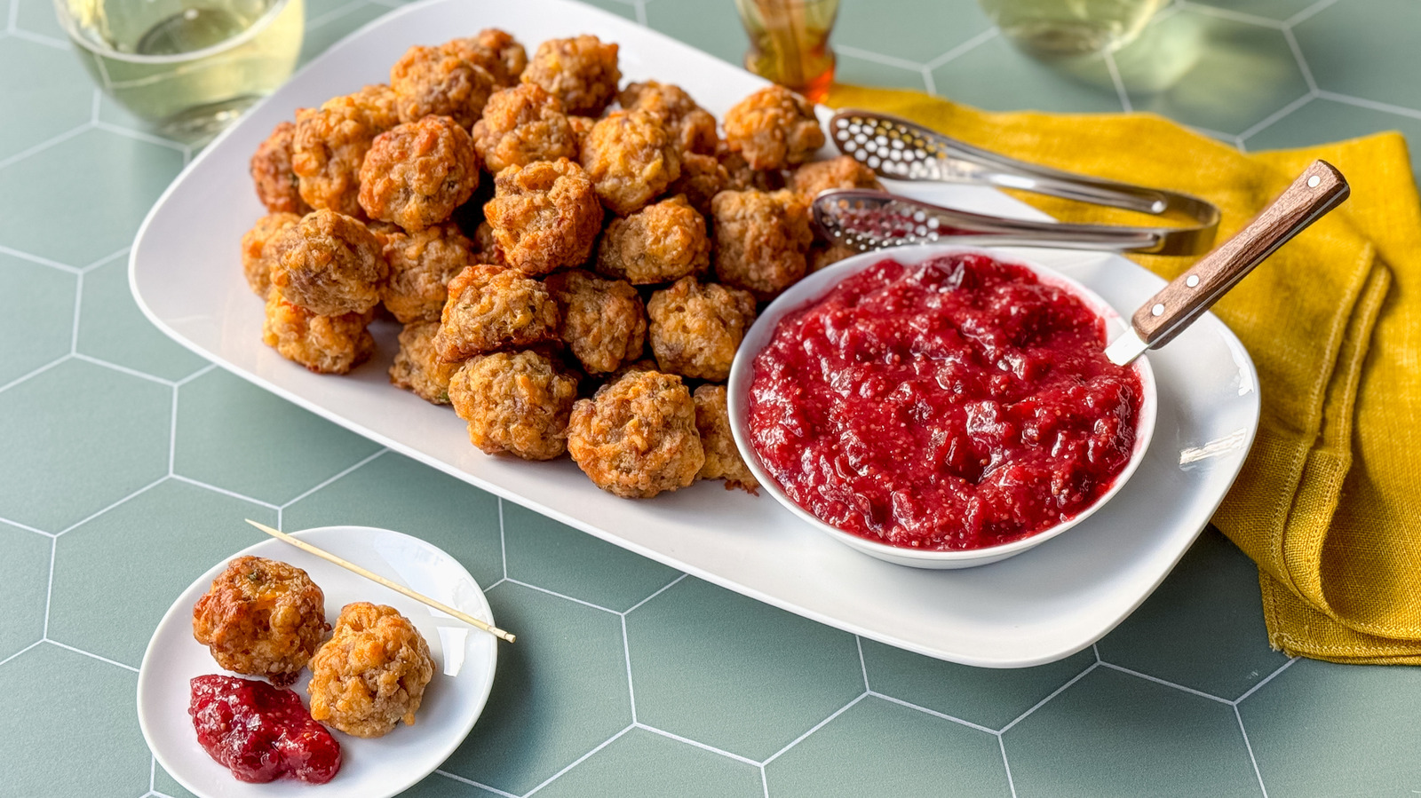 Classic Sausage Balls With Cranberry Mustard Recipe