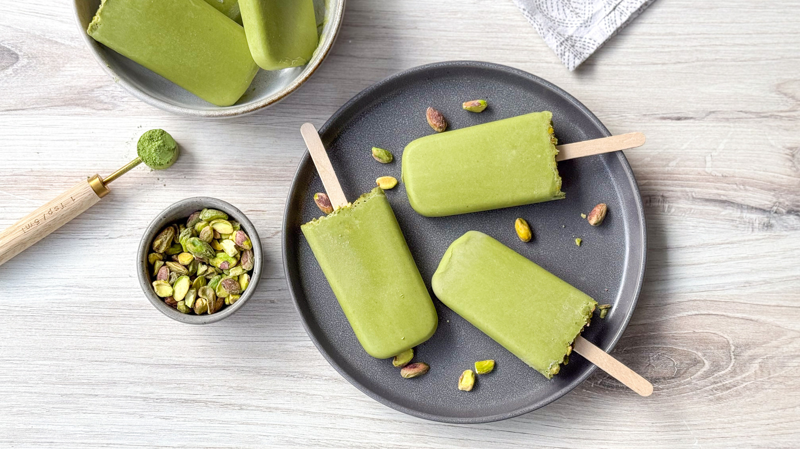 Matcha Pistachio Popsicles Recipe