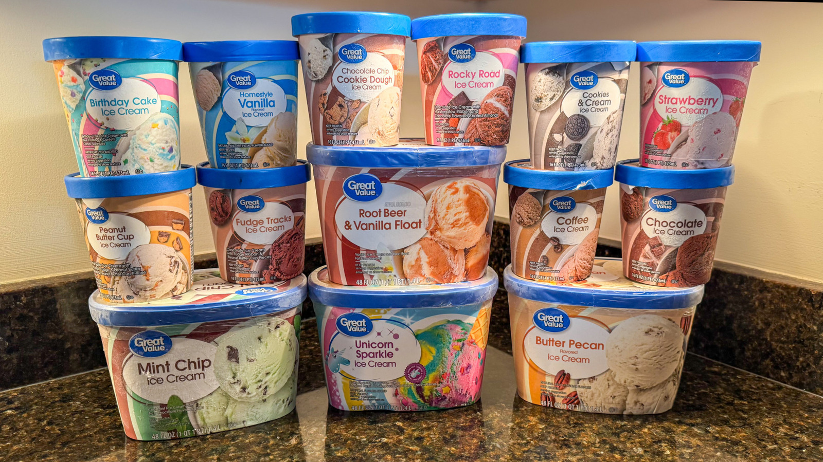 We Ranked 14 Great Value Ice Cream Flavors From Worst To Best